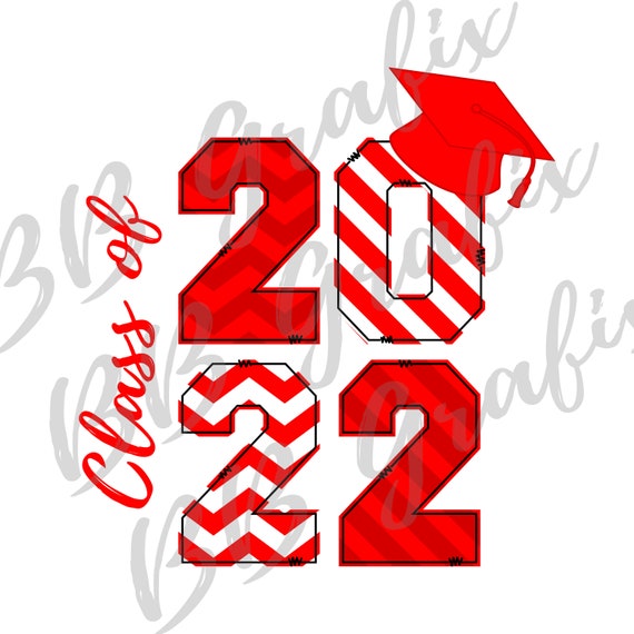 Art & Collectibles Digital Senior PnG Class of 2022 Red Black White PNG ...