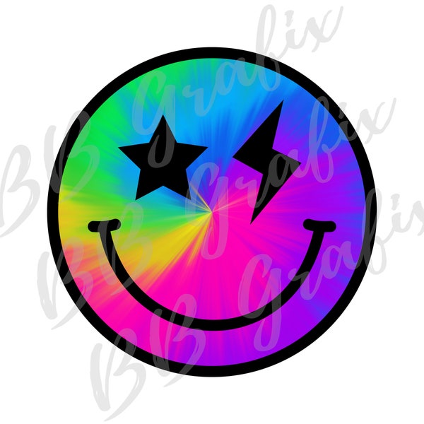 Tie Dye Smiley Face Png - Etsy