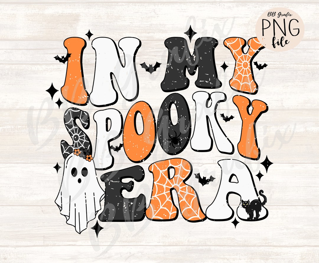 Digital Png File in My Spooky Era Distressed Halloween Stacked Retro ...