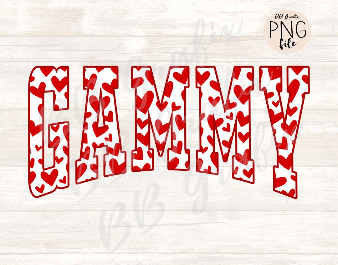 Digital Png File Gammy Hearts Valentine's Day Printable Sticker ...