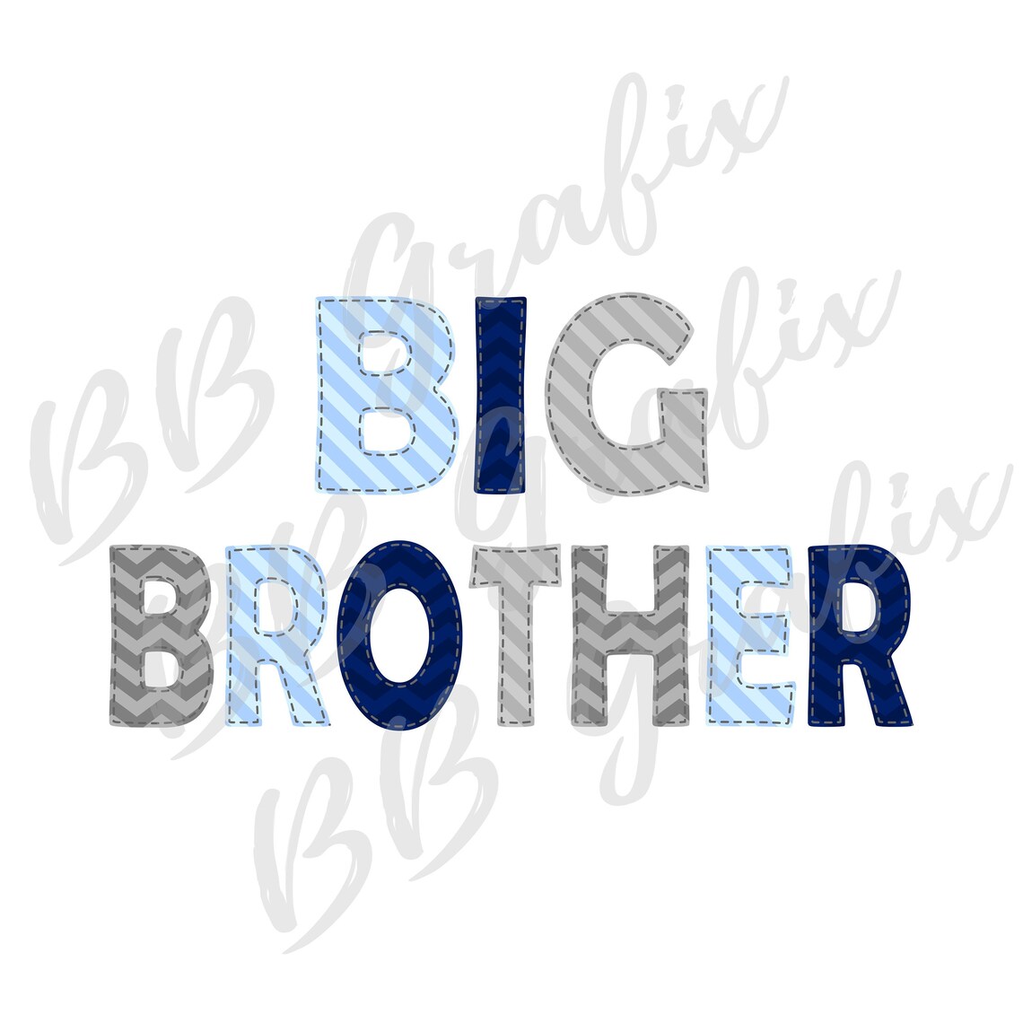 Digital Png File Big Brother Blue & Grey Baby Announcement | Etsy