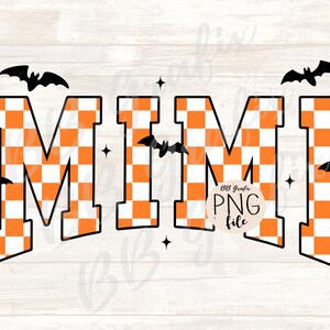 Digital Png File Mimi Halloween Checker Bats Retro Printable Waterslide ...