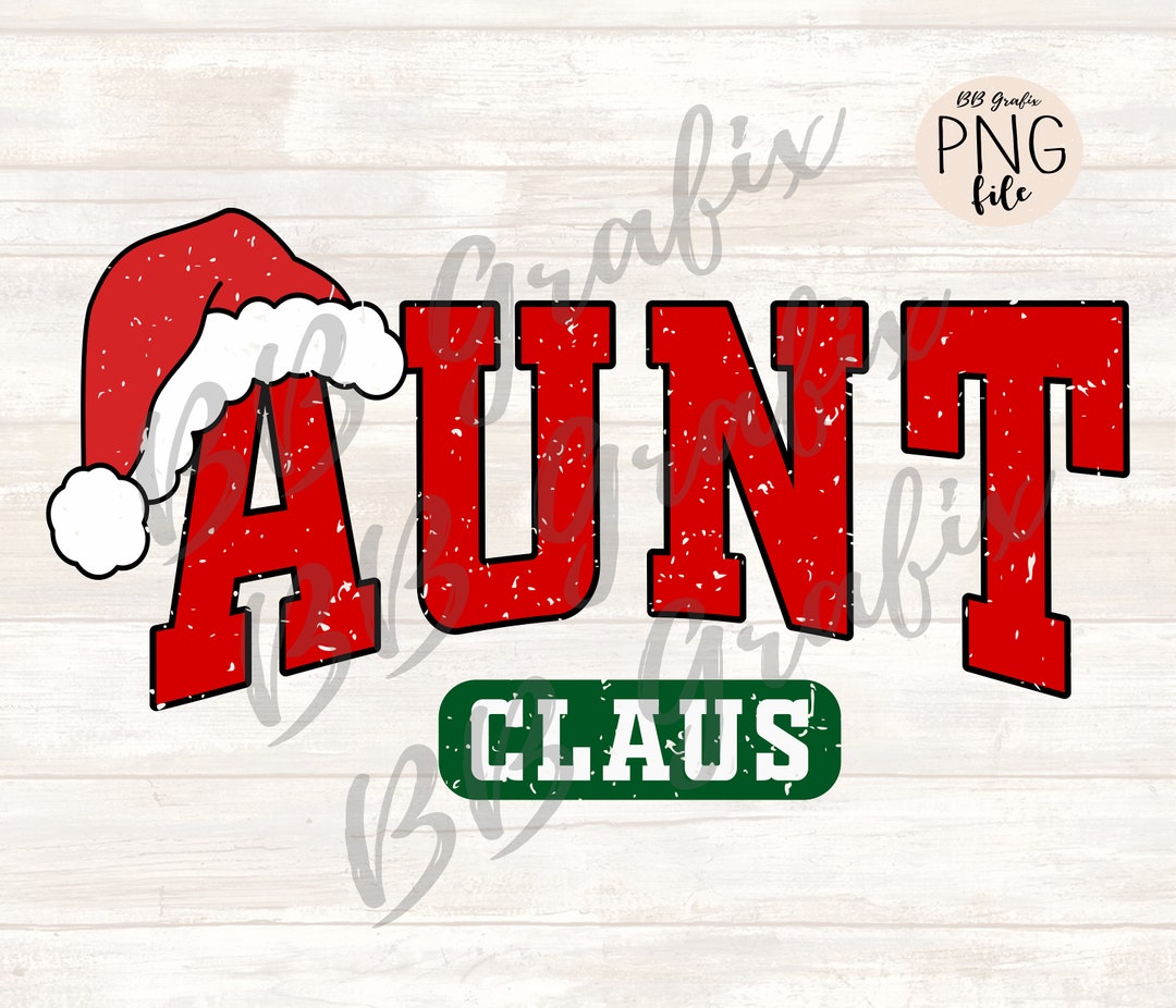 Digital Png File Aunt Claus Distressed Santa Hat Printable Sublimation ...