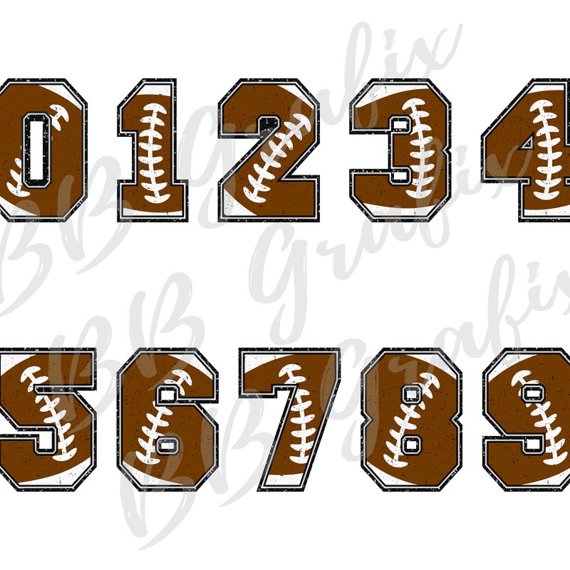 Football Number Font Png - Etsy