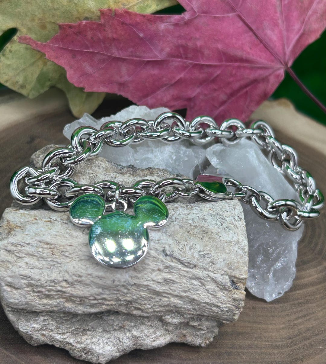 VINTAGE Sterling Silver Disney Mickey Mouse Chain Bracelet - Etsy