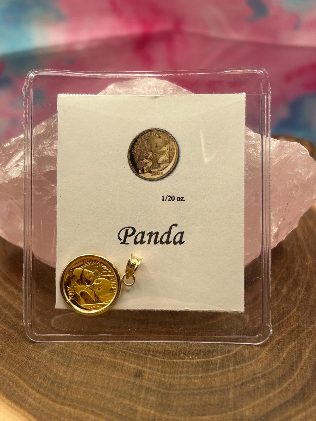 VINTAGE 2005 1/20 Oz Gold Panda Coin Pendant With 14k Gold Bezel - With ...