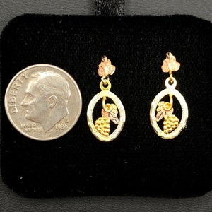 Vintage Landstrom 10K Black Hills Gold Dangle Earrings in Grape and ...