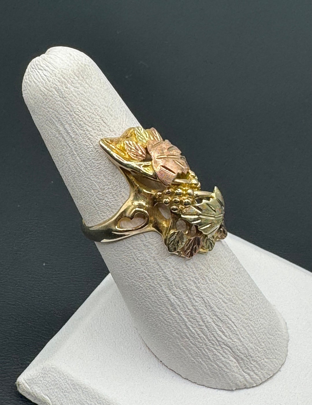Magnificent Vintage 10K Black Hills Gold Ring - Stamper - LARGE - SIZE ...