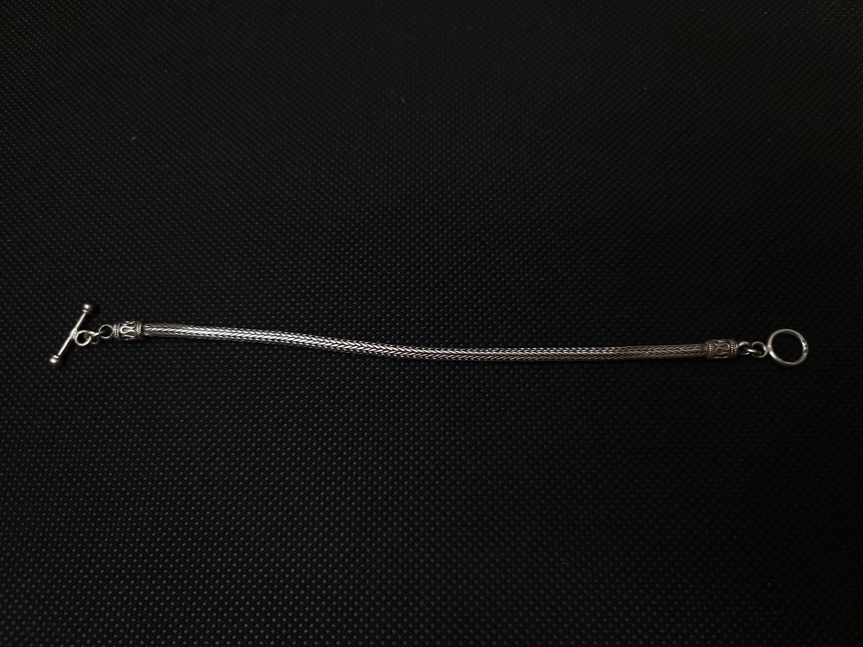 Vintage Sterling Silver Foxtail Link Bracelet - Etsy