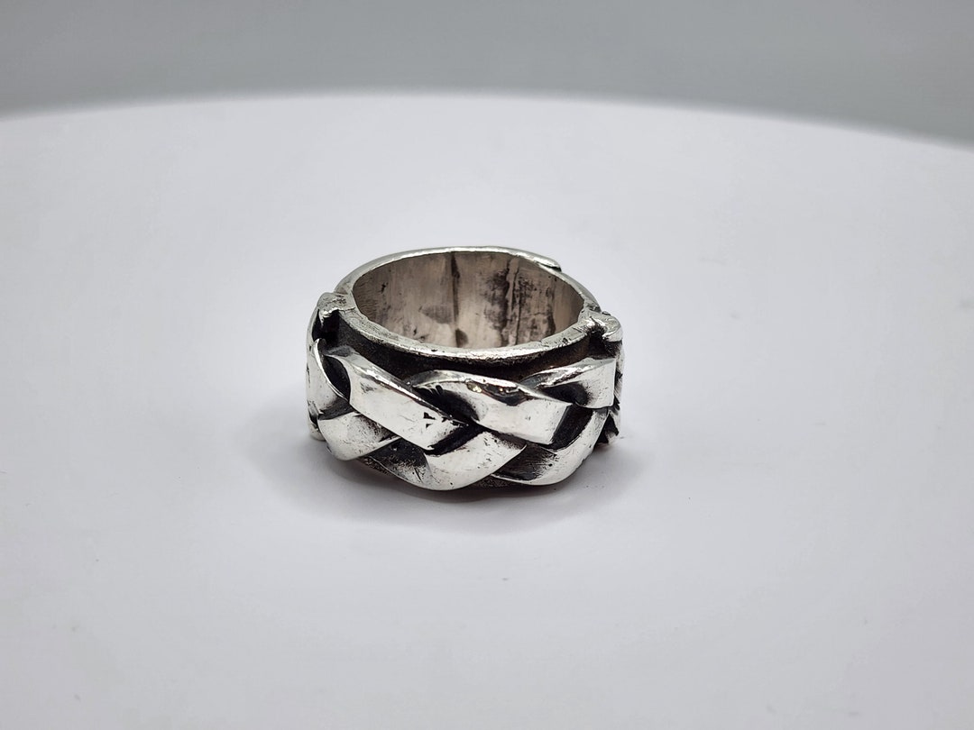 Vintage Sterling Silver Braid/chain Style Ring - Etsy