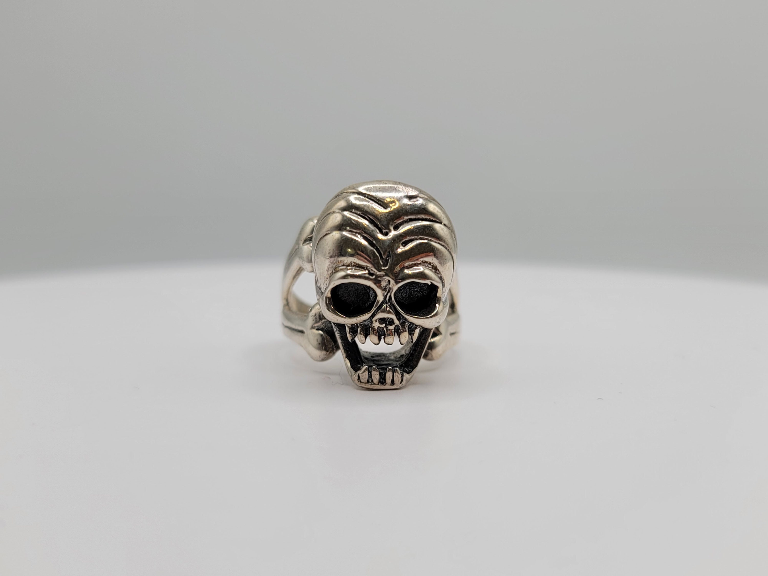 Vintage Sterling Silver Alien Skull Ring - Etsy