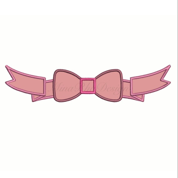 Bow Banner Embroidery Design Bow Applique Instant Download - Etsy UK