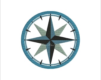 Nautical Compass Rose Embroidery Design 4 SIZES Machine Embroidery File ...