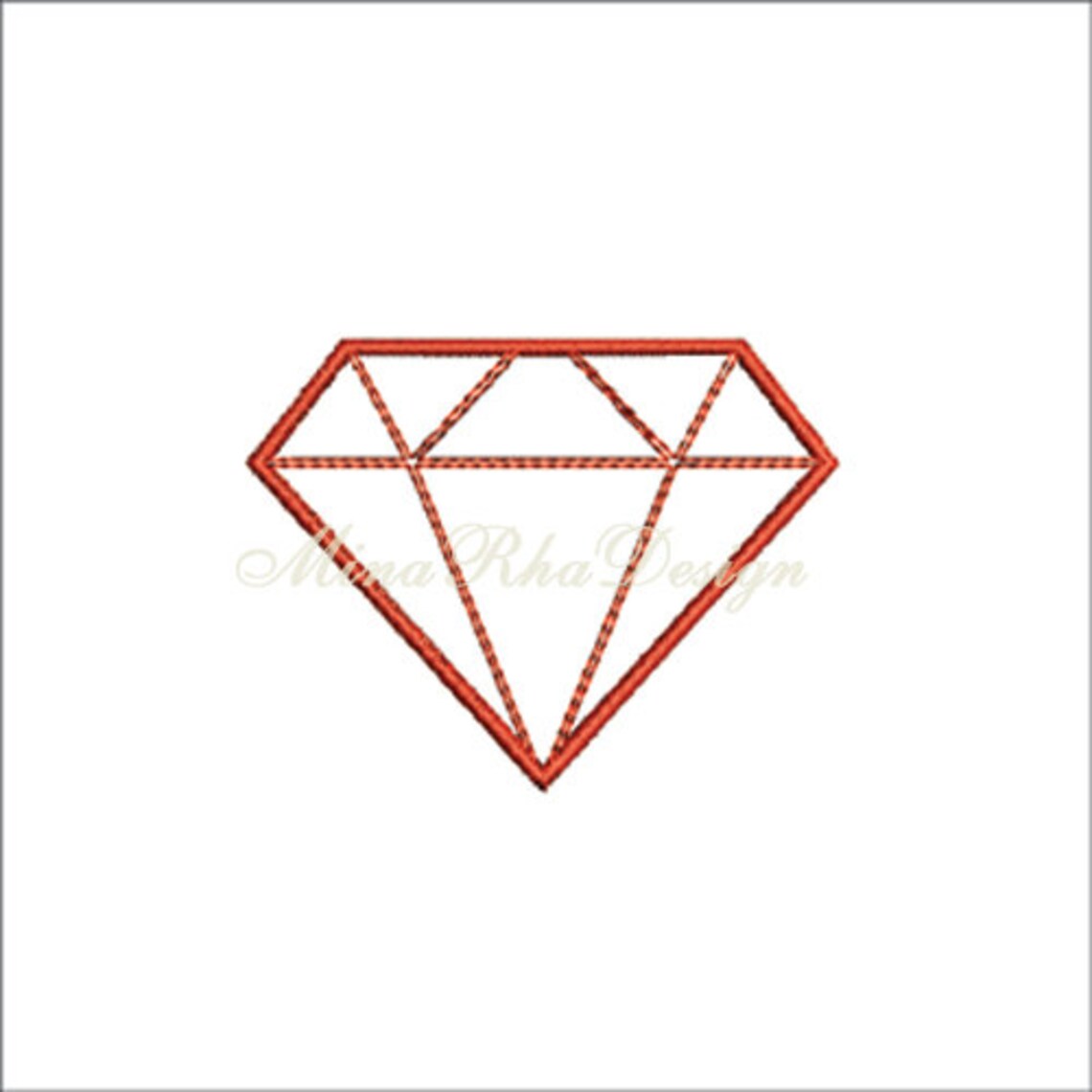 Diamond Applique Embroidery Design Geomatric Diamond Machine - Etsy