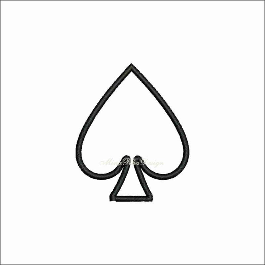Playing Cards Spade Embroidery Applique Designs Instant Download - Etsy