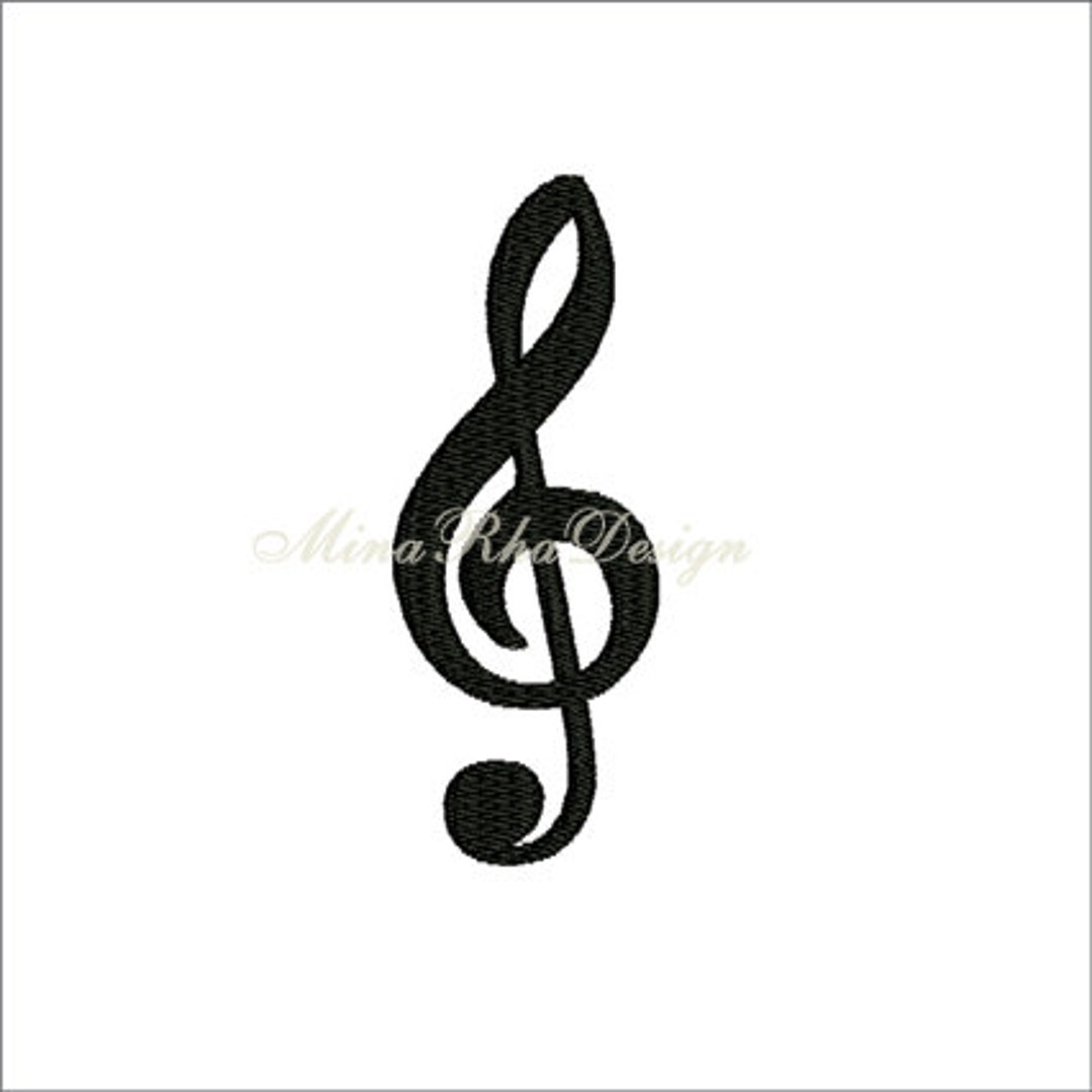 Treble Clef Machine Embroidery Design Music Note Instant Download - Etsy
