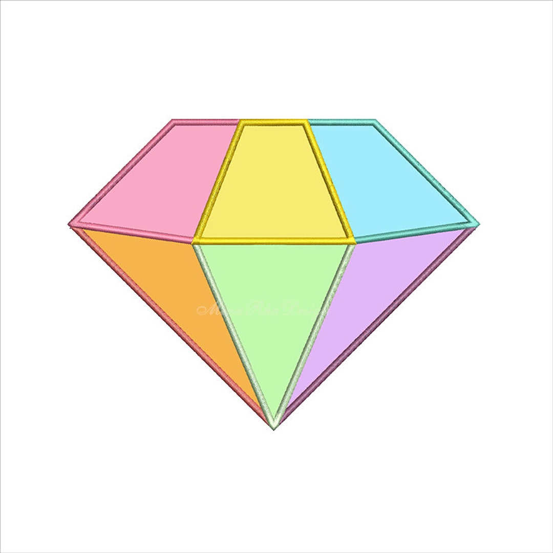 Diamond Applique Embroidery Design Machine Embroidery Instant Download ...
