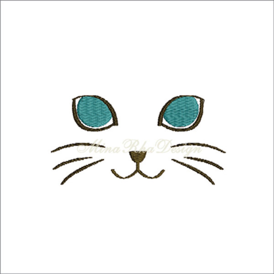 Kitty Cat Face Embroidery Design Instant Download - Etsy