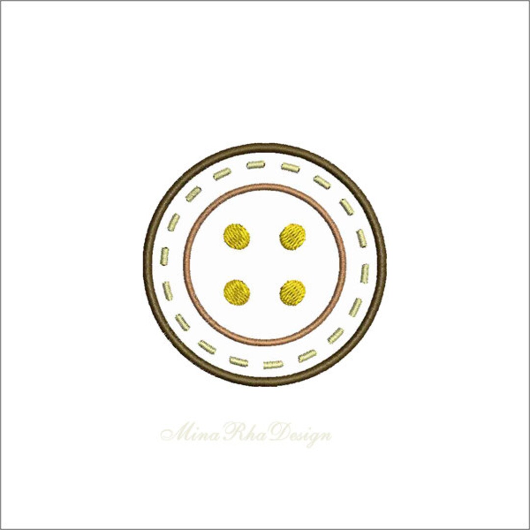 Button Applique Design Machine Embroidery Instant Download - Etsy