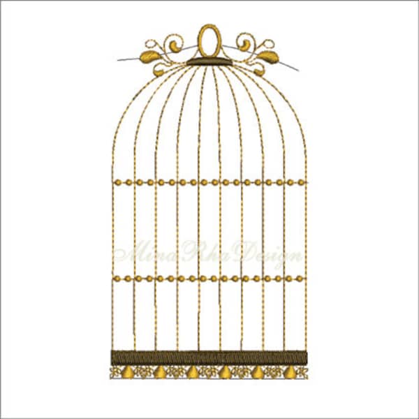 Birdcage Embroidery - Etsy