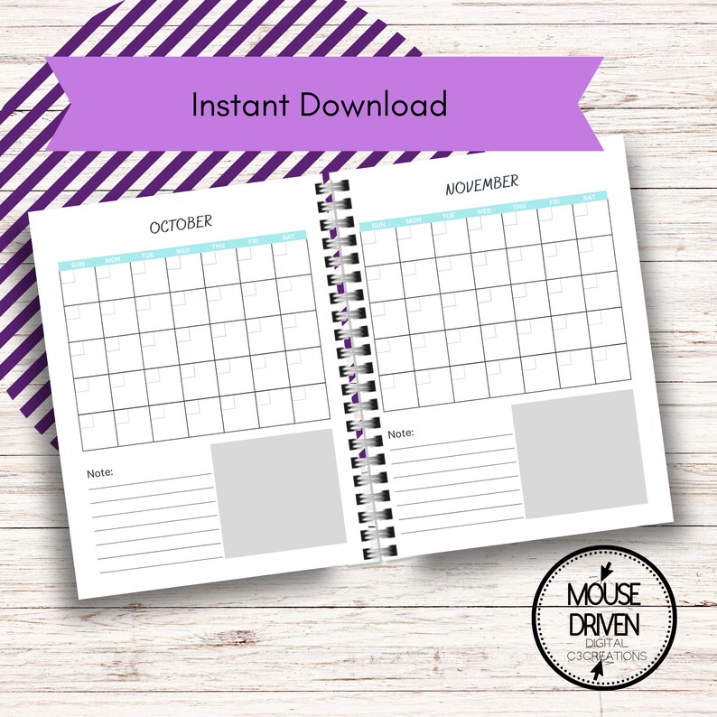Simple Minimal Undated 12 Month/daily Planner - Etsy
