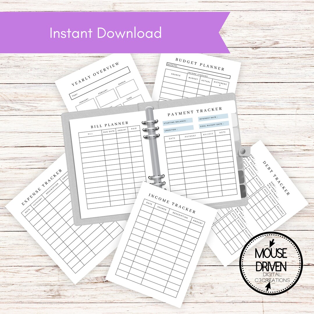 Financial Budget, Tracking Income, Finance Tracker Planner,paycheck ...