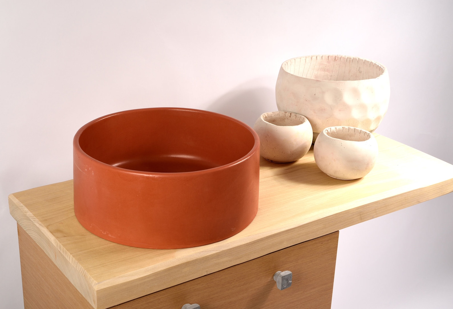 Terracotta Circle Basin / Washbasin Orange Vessel / Concrete - Etsy