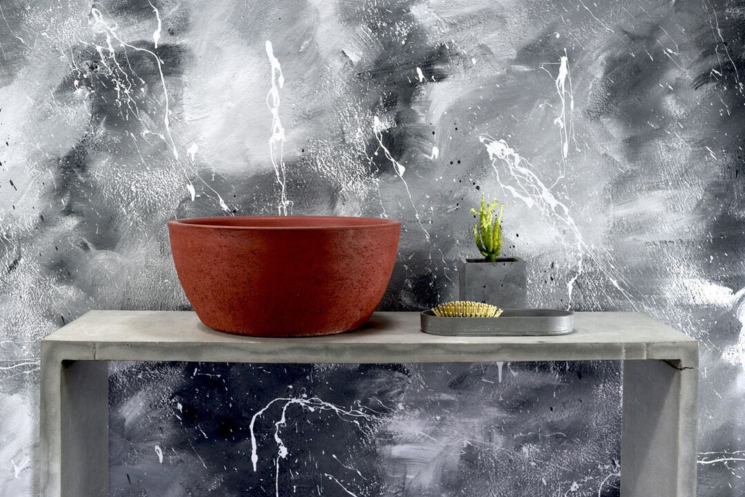 Red Concrete Bathroom Sink / Colored Sink / Top Washbasin - Etsy