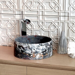Art Graffiti Bathroom Sink / Concrete Bathroom Vessel - Etsy