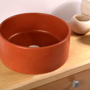 Terracotta Circle Basin / Washbasin Orange Vessel / Concrete Sink ...