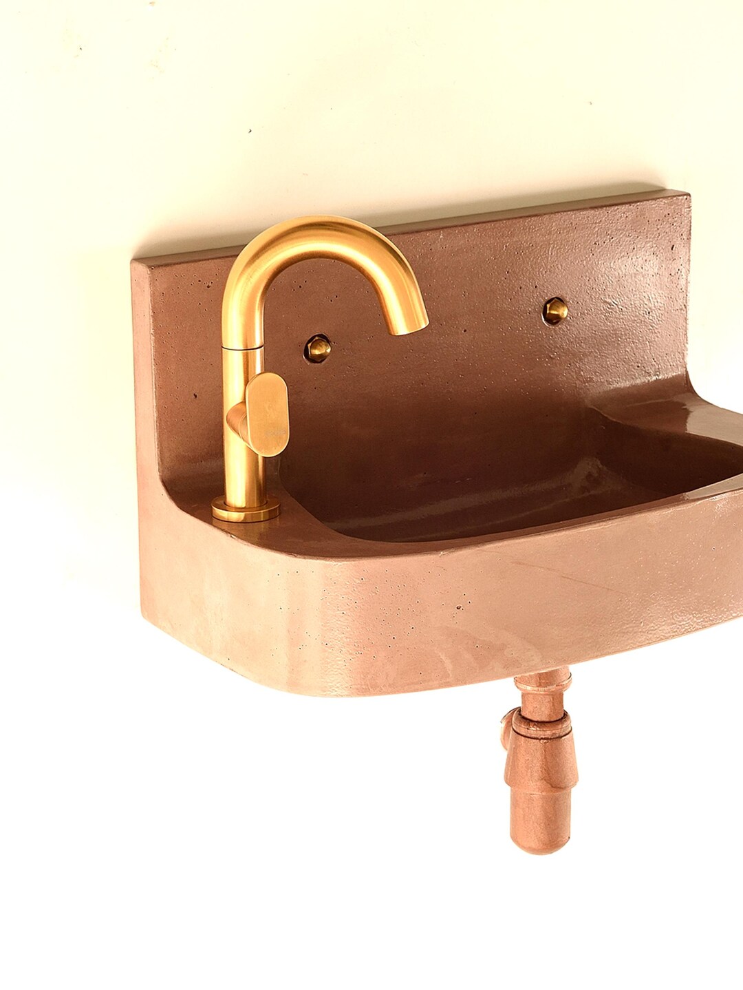 Brushed Gold Bathroom Faucet - Minimal Modern Basin Tap - Etsy