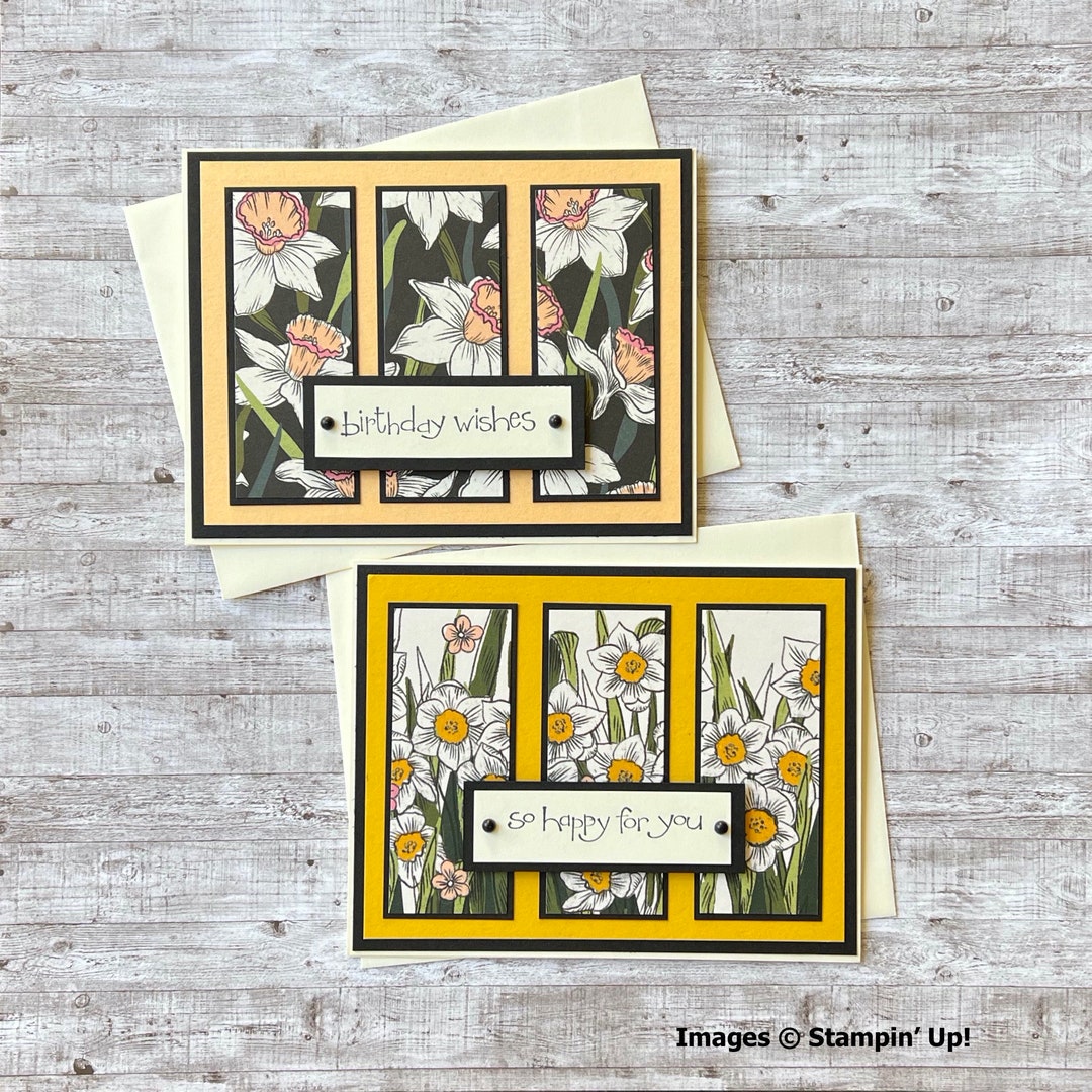Handmade Daffodil Card: Customizable Sentiment, Floral Design - Etsy