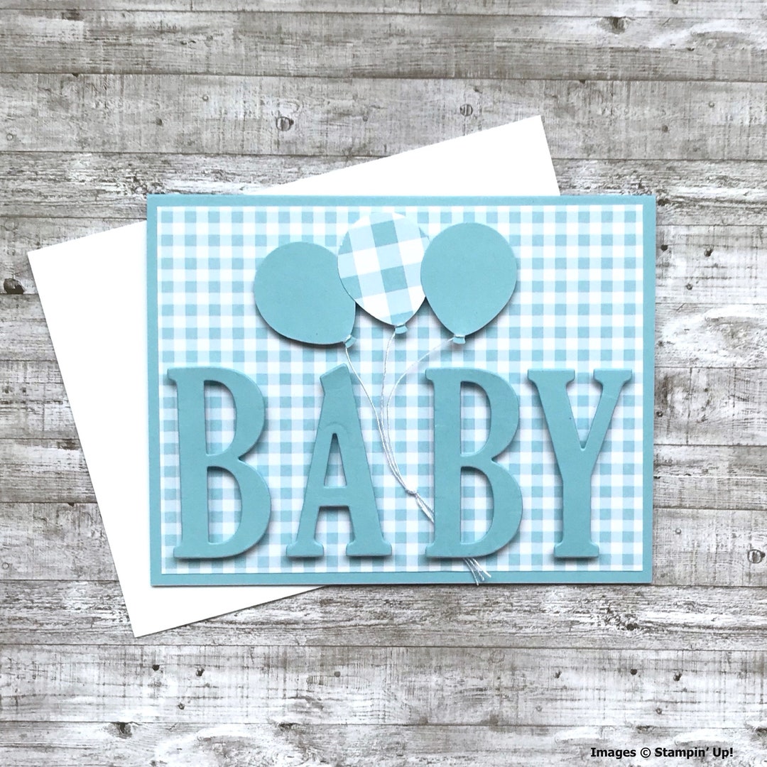 Handmade Baby Card Balloons multiple Options Baby Shower Card, Welcome ...