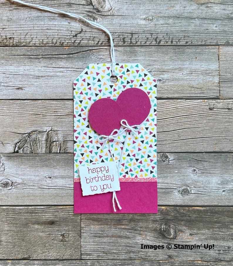 Handmade Birthday Gift Tags: Balloon Party Favor Tags, Set of 4 - Etsy
