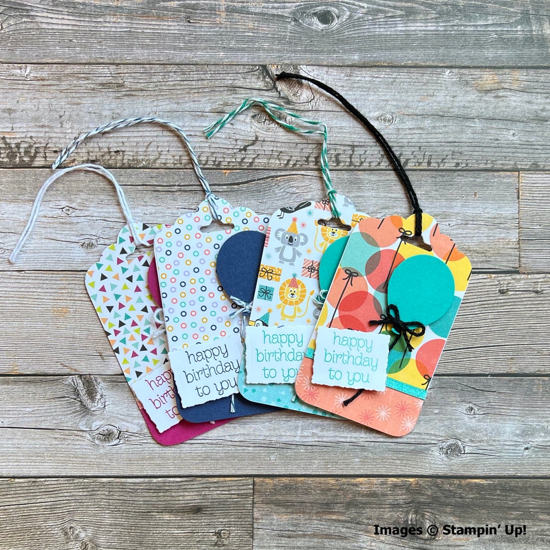 Handmade Birthday Gift Tags - Set of 4 Small Decorative Tags - Etsy