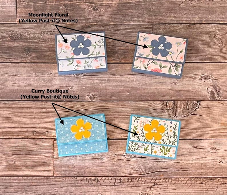 Mini Sticky Note Holder Set – Handmade Memo Pad, Office Gift (pack of 2 ...