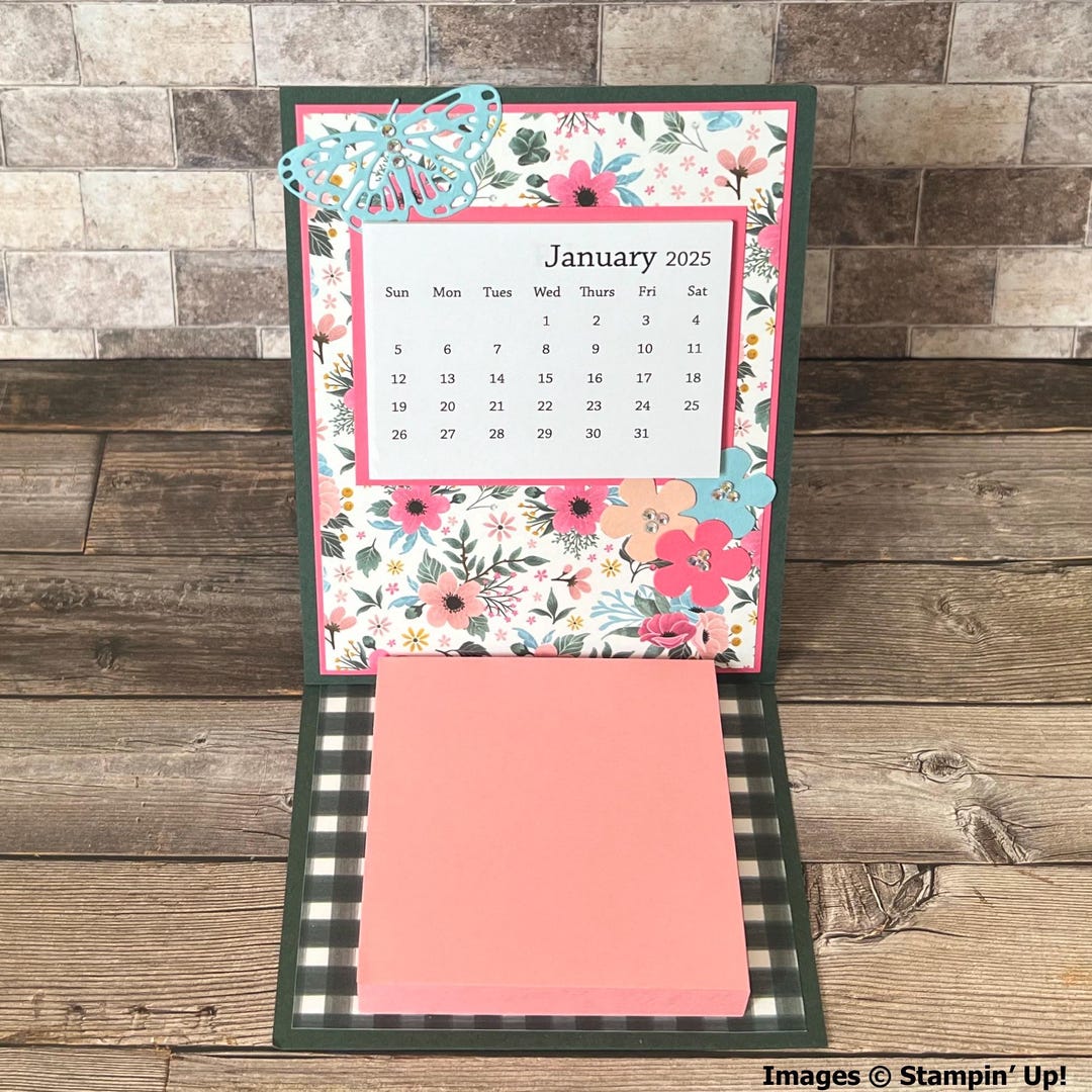 2025 Desk Calendar/sticky Note Combo Stand multiple Colors Mini ...