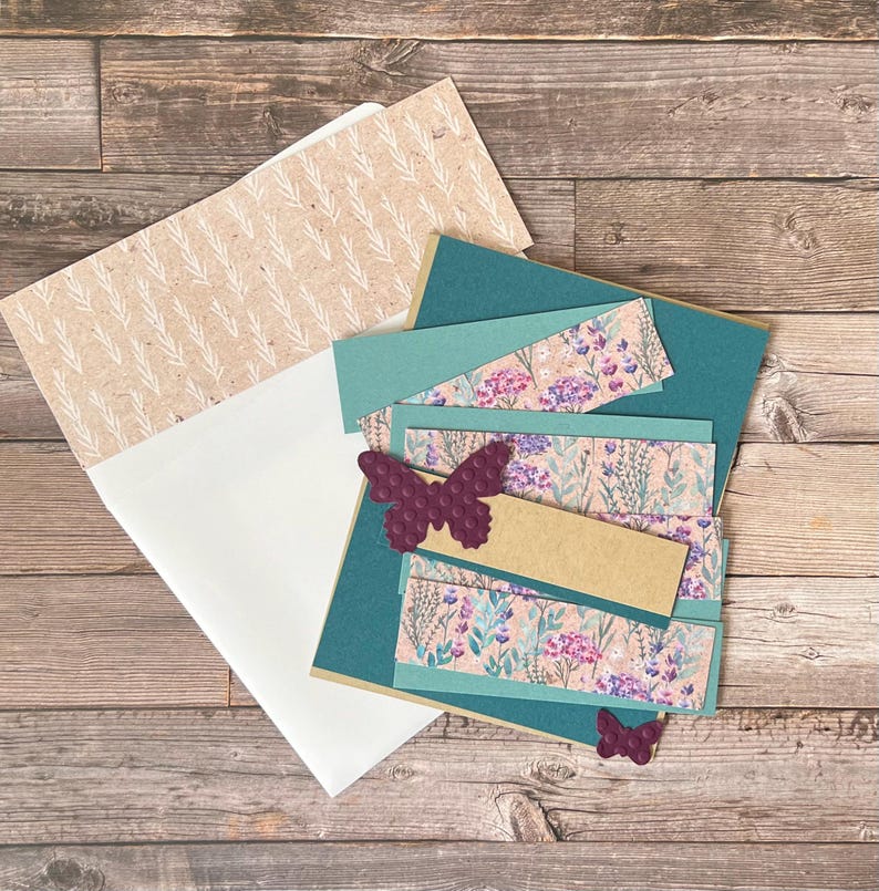 Card Making Kit: 4-panel Perennial Lavender (4 Cards in 4 Different ...
