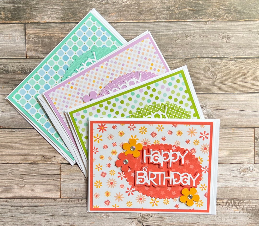 Birthday Card Making Kit - Dandy Designs W/happy Birthday Die Cut - 4 ...