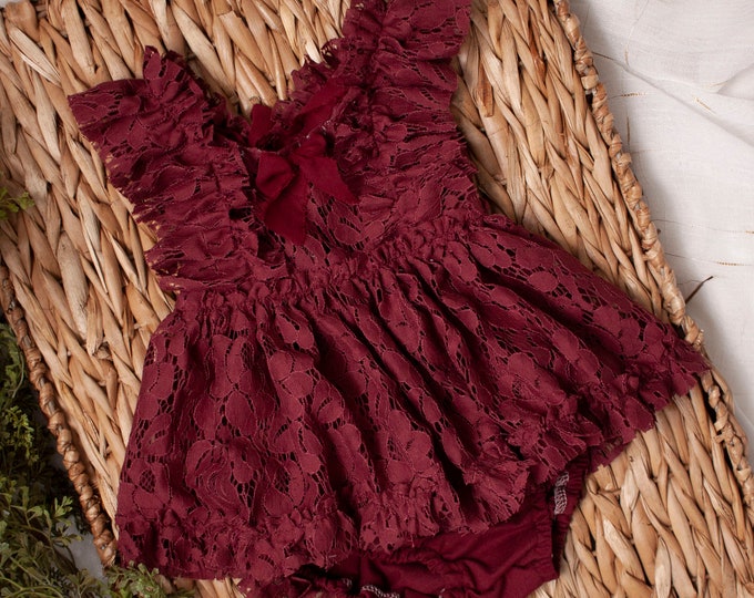 Crimson Photo Prop Dress, Sitter Set, Photography Prop Dress, Romper ...