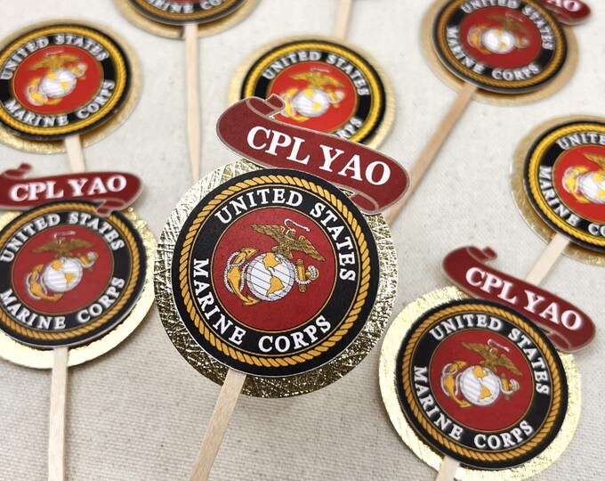 12 Personalized Option USMC Marines Marine Corps Emblem Military Globe ...