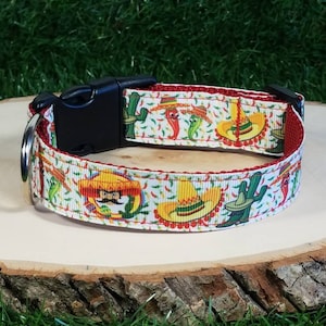 Mexican Fiesta Chili Pepper Dog Collar, Southwestern Fiesta Dog Collar ...