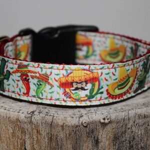 Mexican Fiesta Chili Pepper Dog Collar, Southwestern Fiesta Dog Collar ...