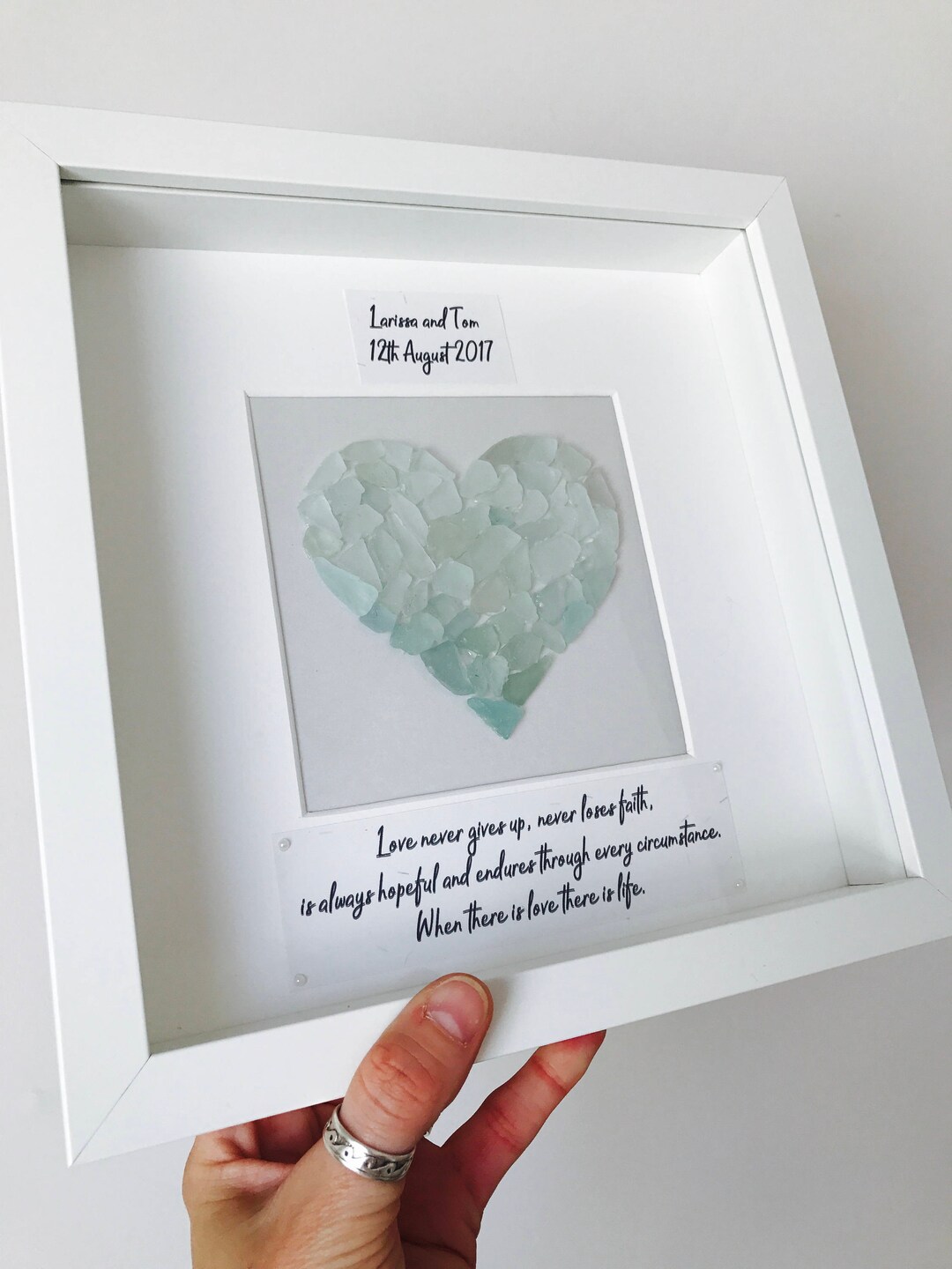 Sea Glass Heart Wedding Gift Frame, Welsh Beach Art - Etsy UK