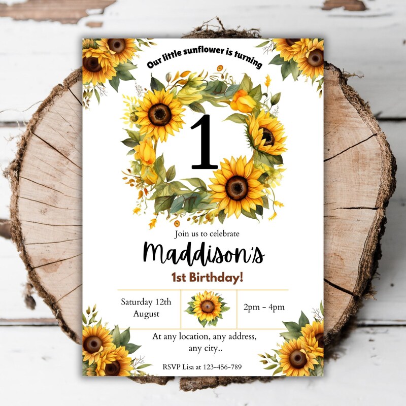 Sunflower Invitation - Etsy