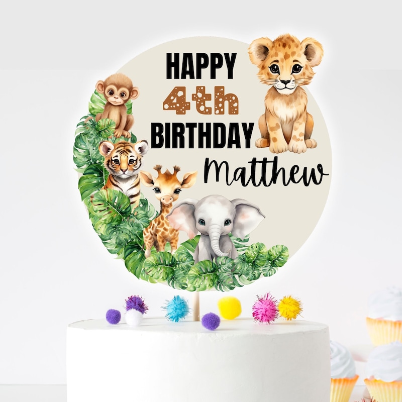 Animal Cake Topper 4 - Etsy