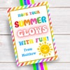 Printable Glow Stick Back to School NON EDITABLE Flashlight Gift Tag ...