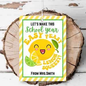 Printable Lemon Back to School Tag Editable Easy Peasy Lemon Squeezy ...