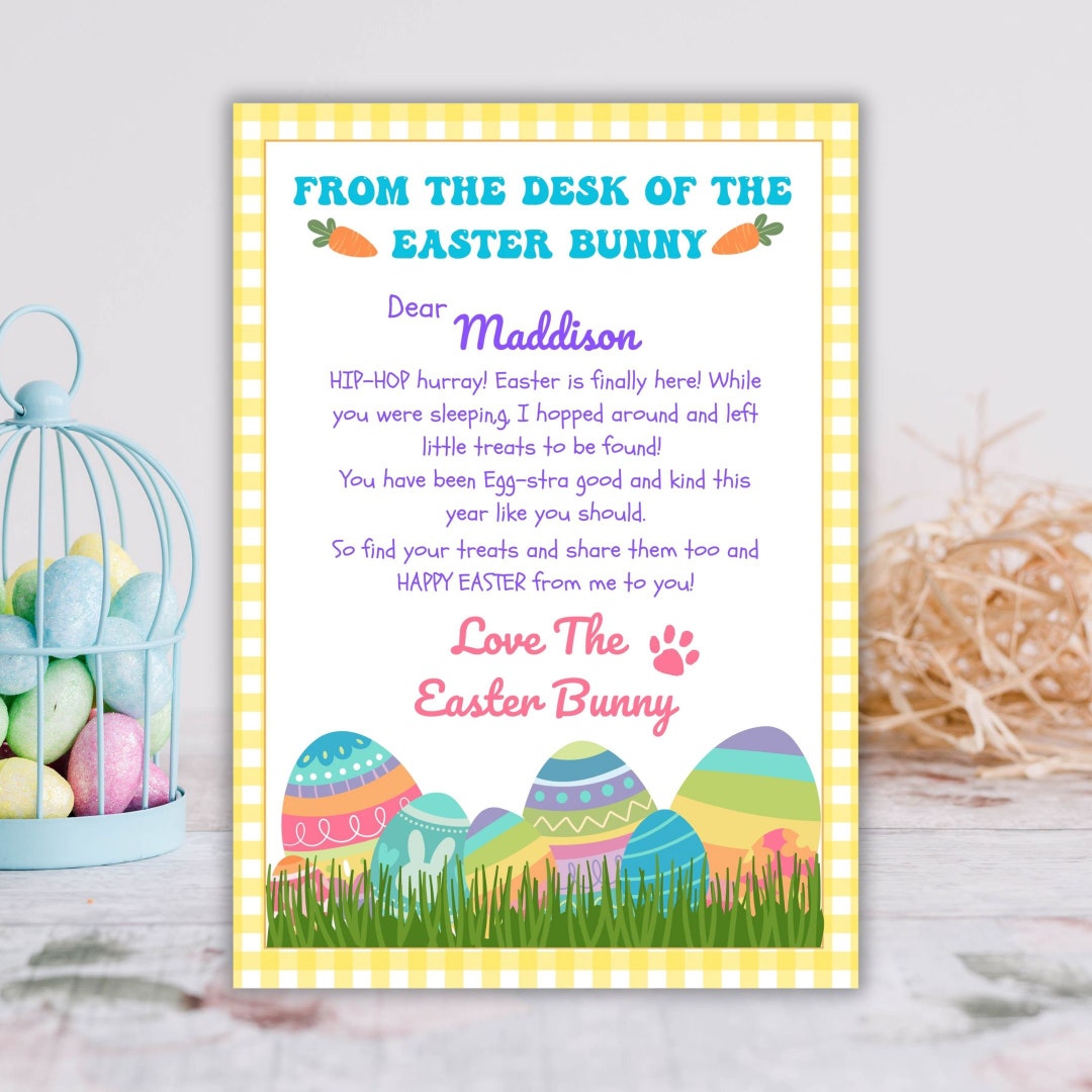 Printable Letter From the Easter Bunny Colourful Easter Letter Easter ...