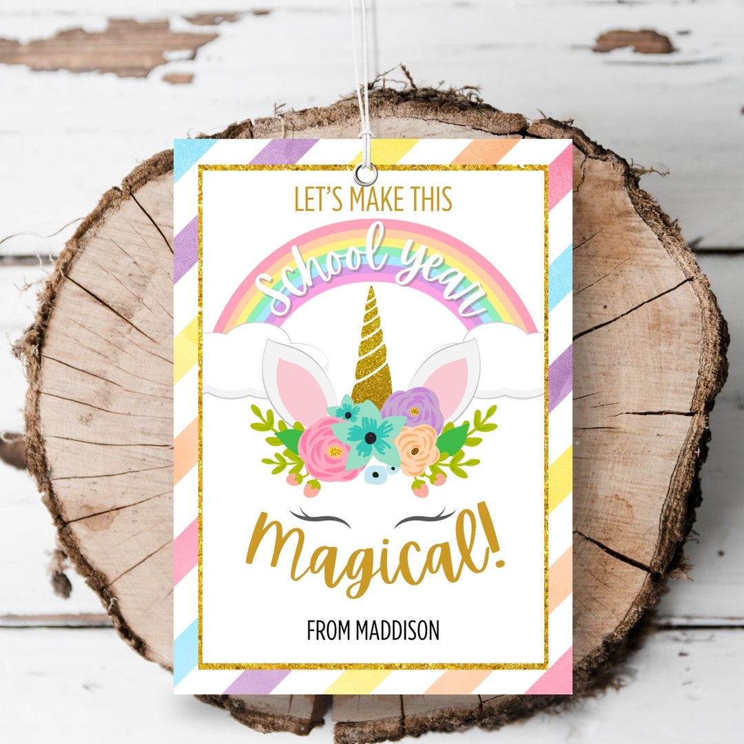 Printable Unicorn Back to School Gift Tag Editable Sweet Treat Tag ...
